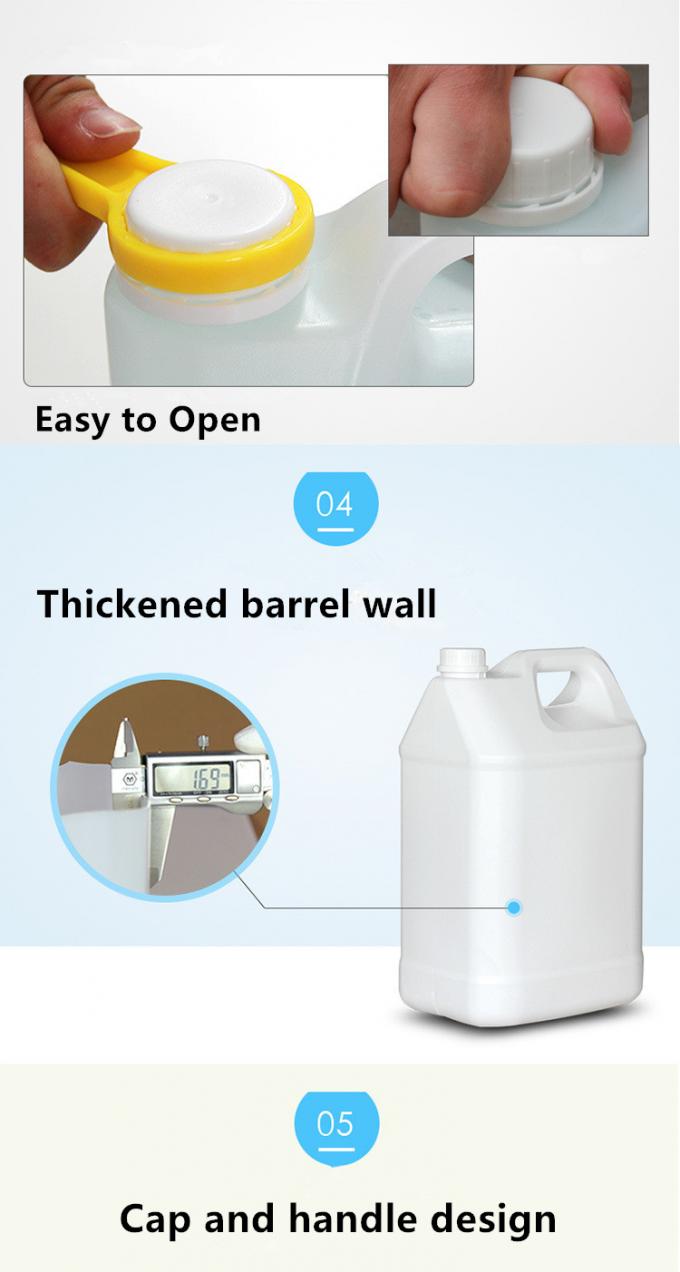 1L-10L 5 Liter HDPE Plastic Jerry Can Container For Oil Storage Custom PCR